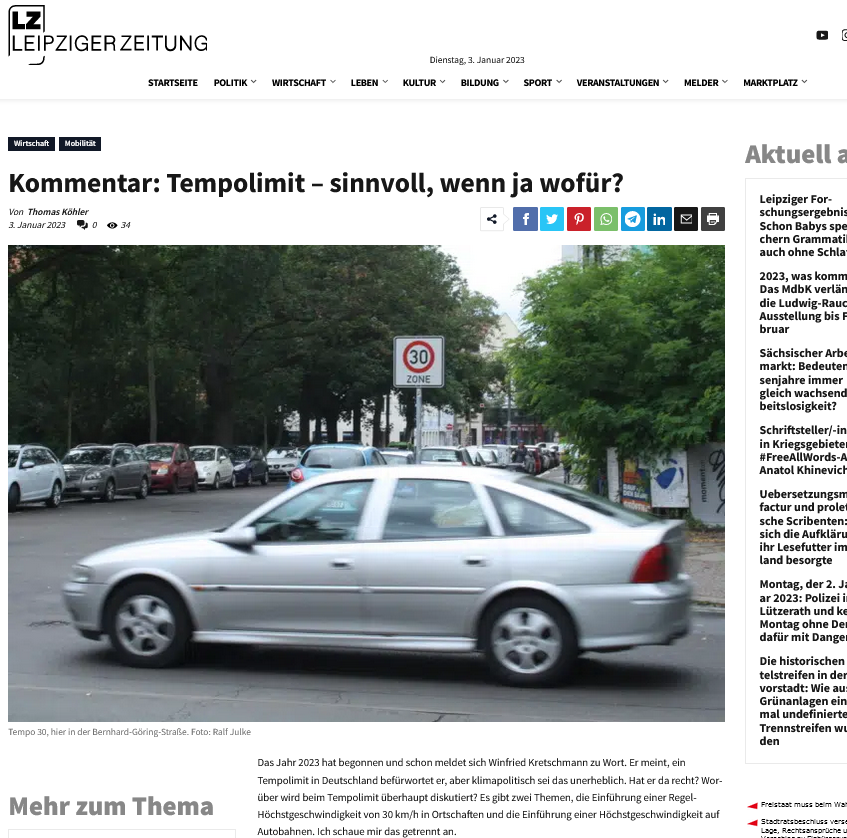 Tempolimit – sinnvoll, wenn ja wofür? – Reden wir darüber